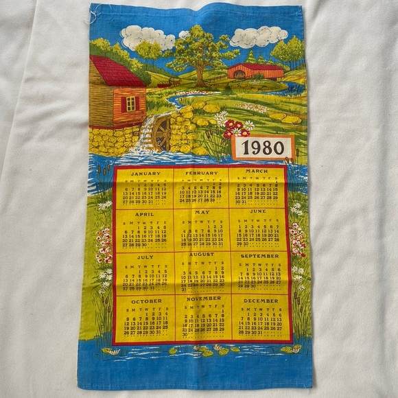 Kitchen | Kitchen Towel 198 Calendar Linen Type Vintage | Poshmark